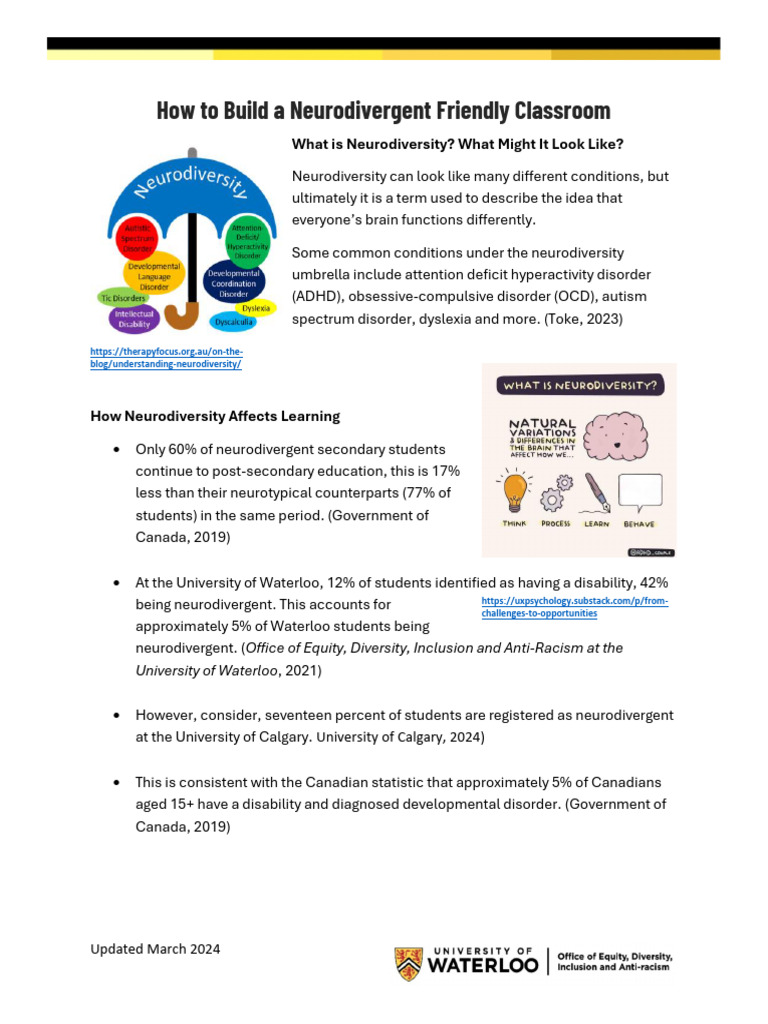 How To Build A Neurodivergent Friendly Classroom | PDF | Behavioural ...