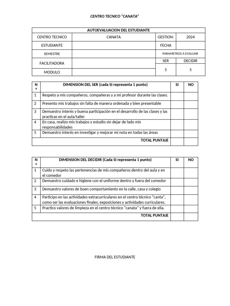 Autoevaluacion Canata 2do Modulo 2025 | PDF