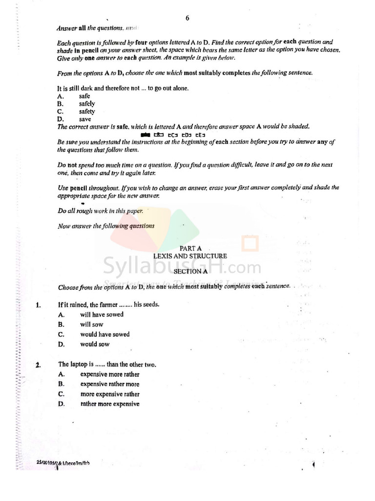 2025 Bece English Language 1 | PDF