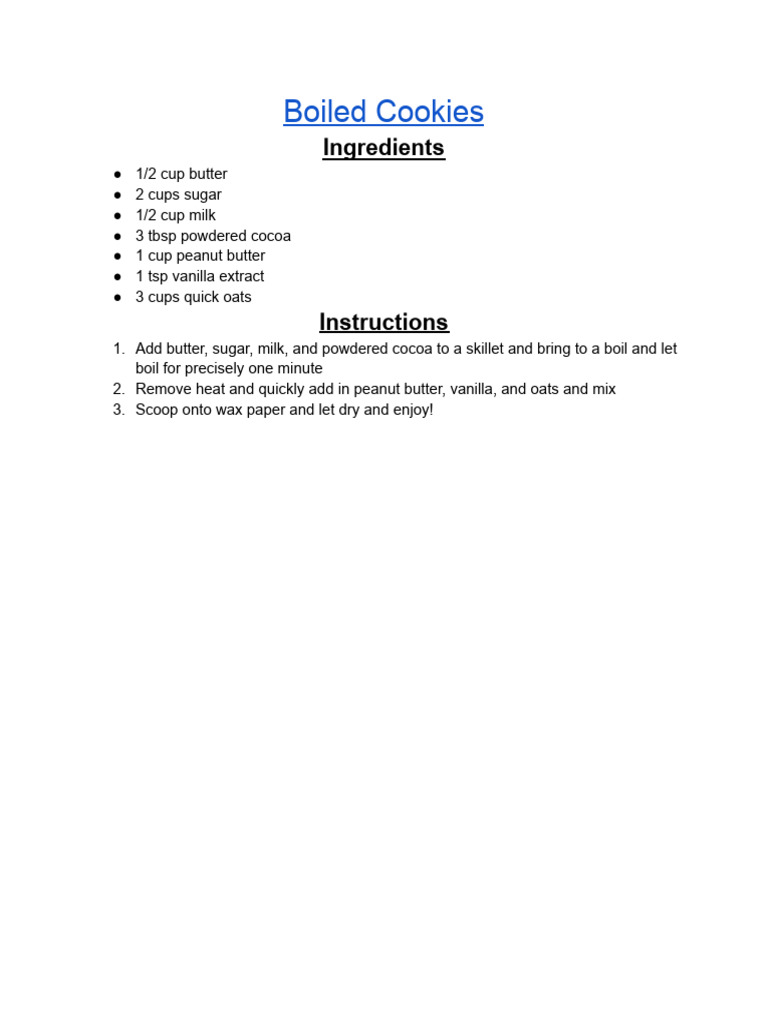 Boiled Cookies | PDF