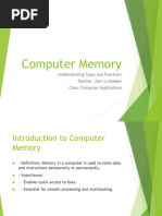 Computer Memory Presentation | PDF