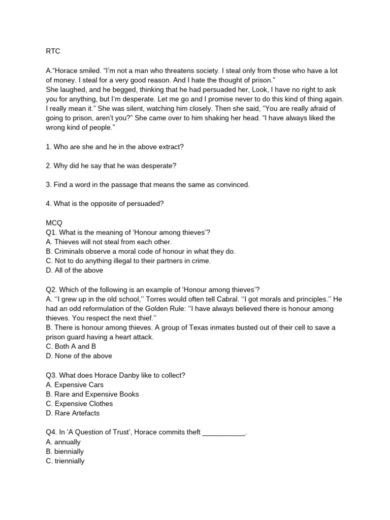 A Questions of Trust | PDF