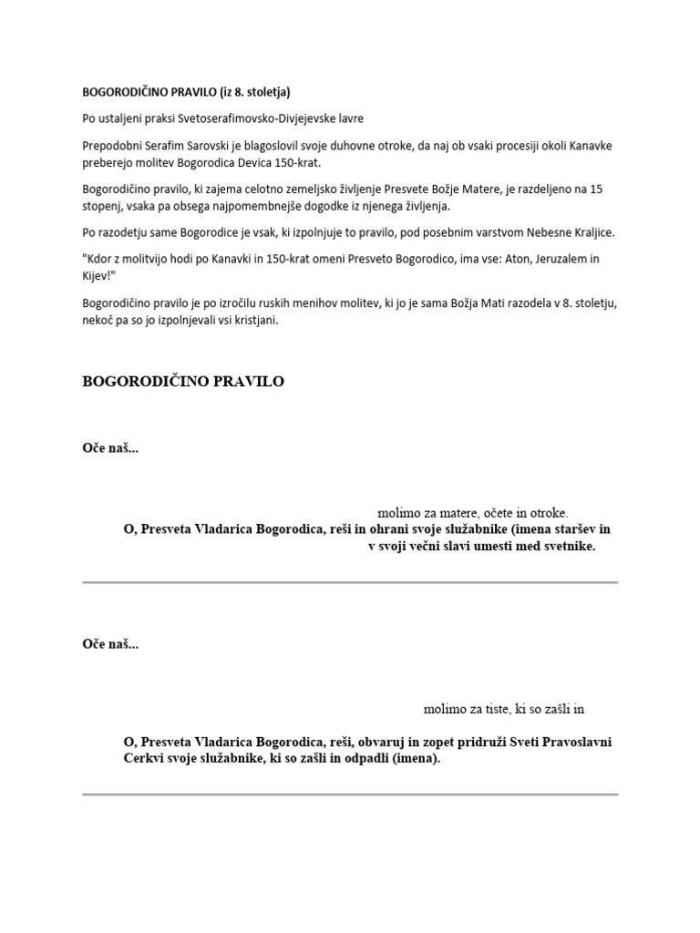 Bogorodičino Pravilo (Slo) - 023c9fec 8d66 416d A022 5697884a64c4 | PDF