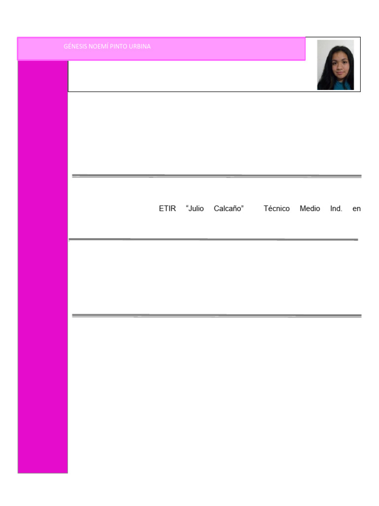 Curriculum Génesis Pinto | PDF