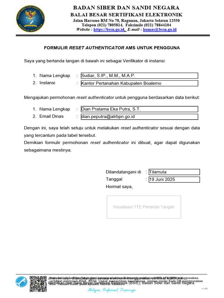 Surat Permohonan Reset OTP Dian Pratama Eka Putra | PDF
