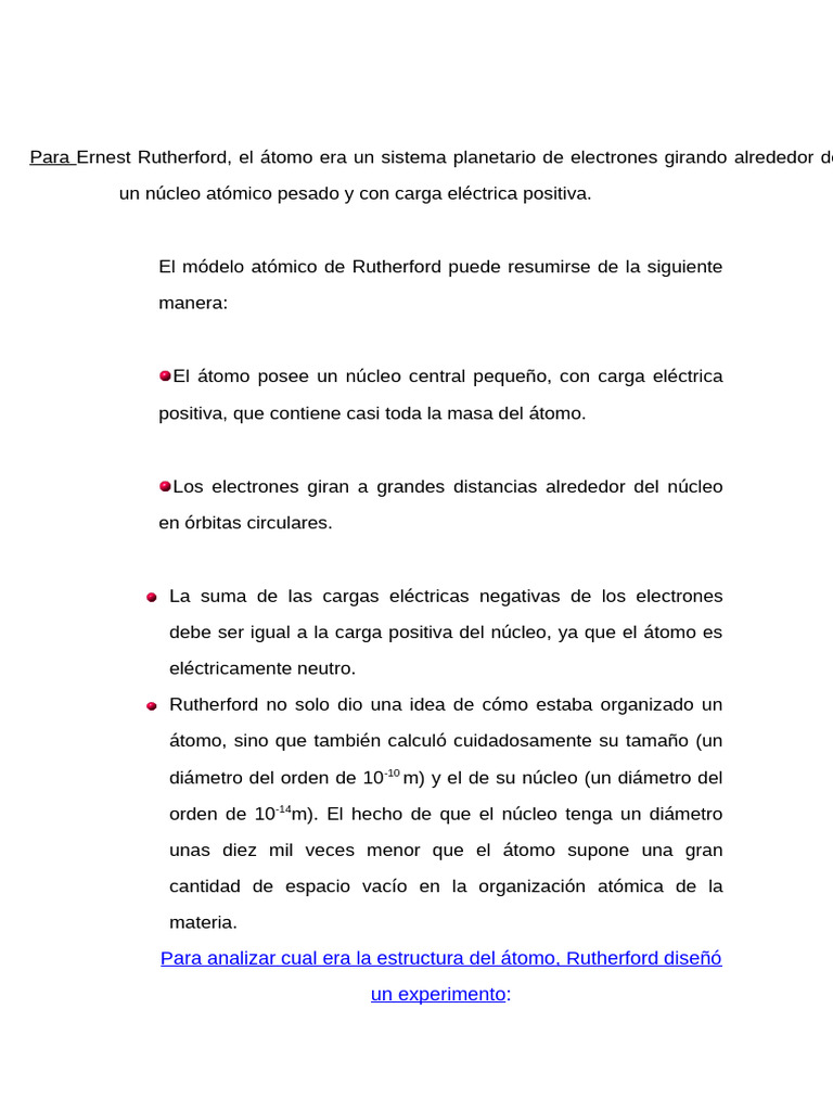 Para Ernest Rutherford 3 | PDF | Núcleo atómico | Átomos
