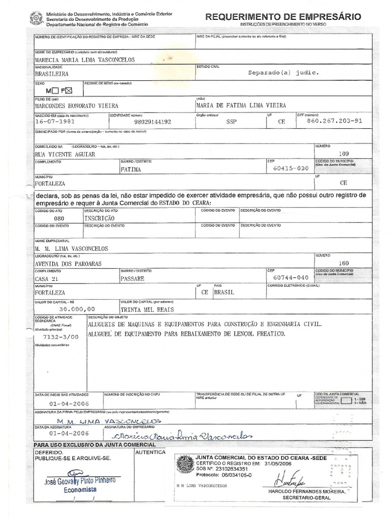 Requerimento Empresarial | PDF