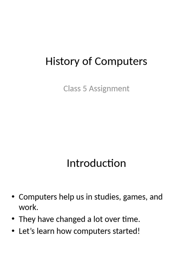 History of Computers Class5 | PDF