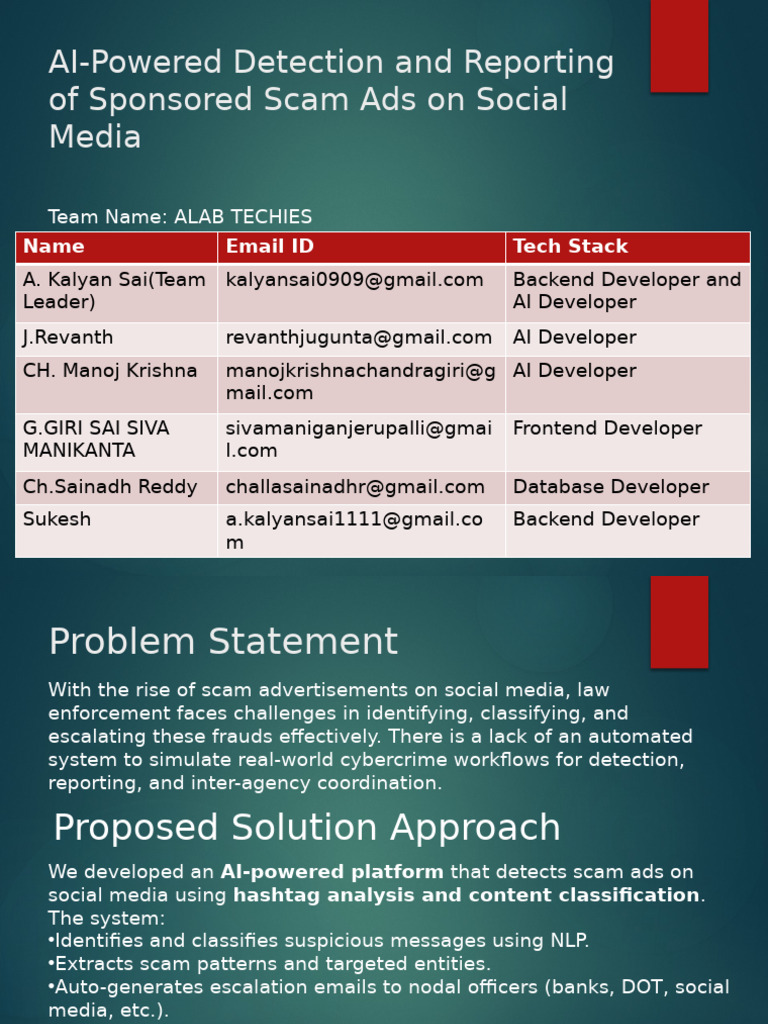 AI Scam Ads Detection Hackathon | PDF | Artificial Intelligence | Intelligence (AI) & Semantics