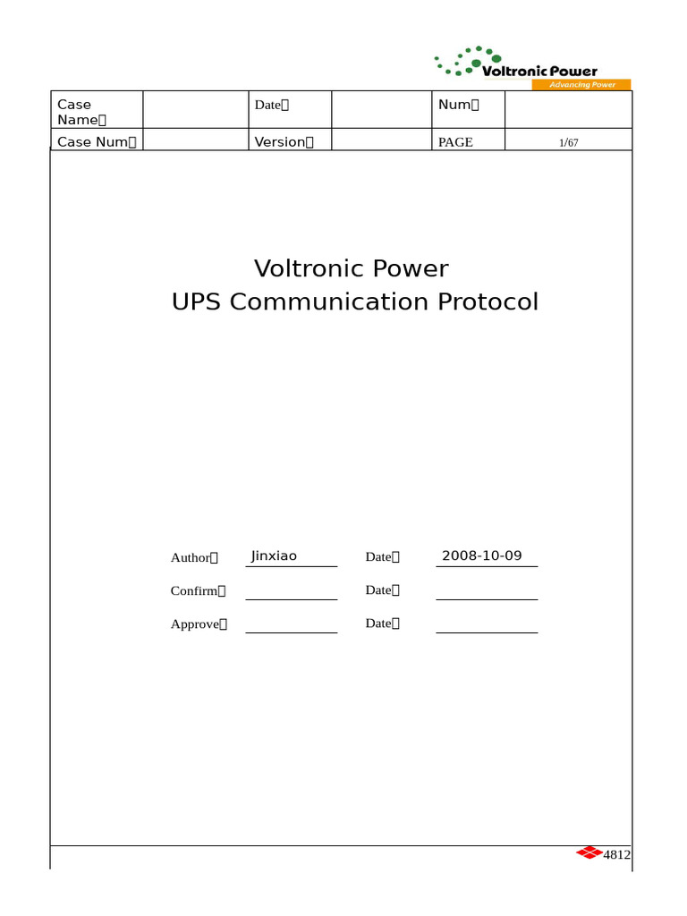 Voltronic Power UPS Communication Protocol For Winner Pro 6-10kva ...