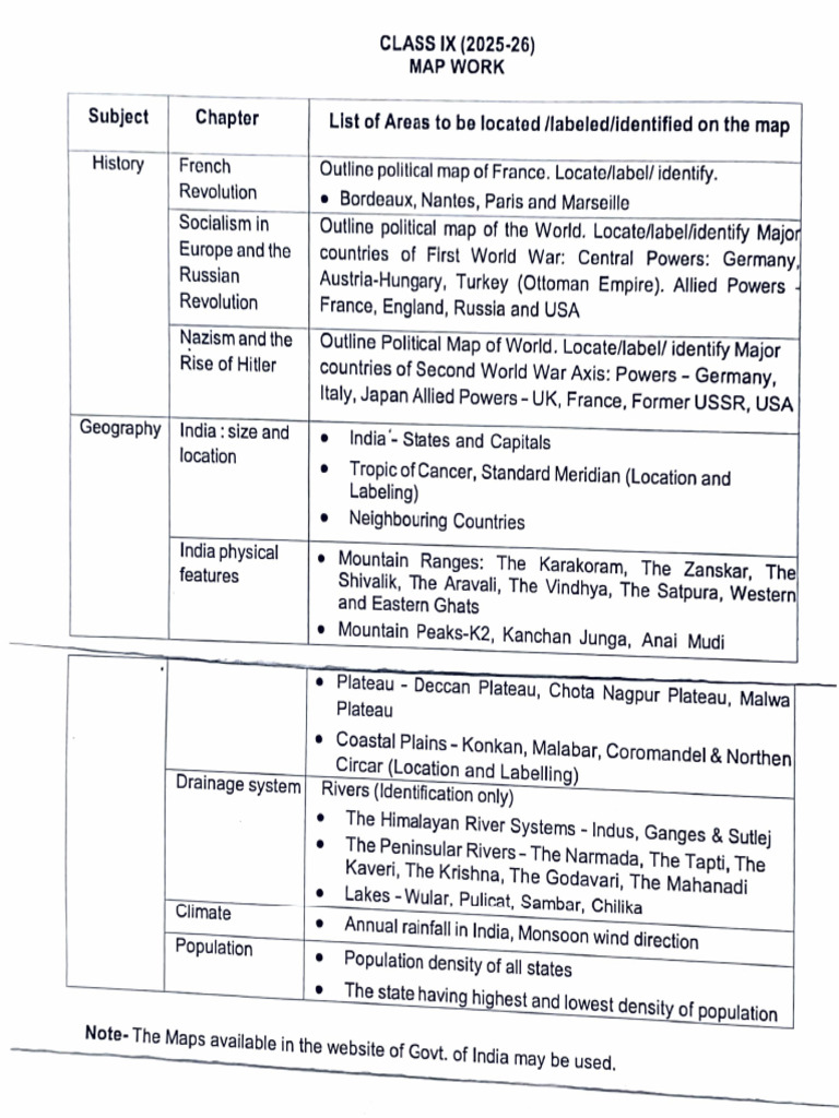 Class 9 Geography Syllabus 2025-26 | PDF | Earth Sciences | Physical ...