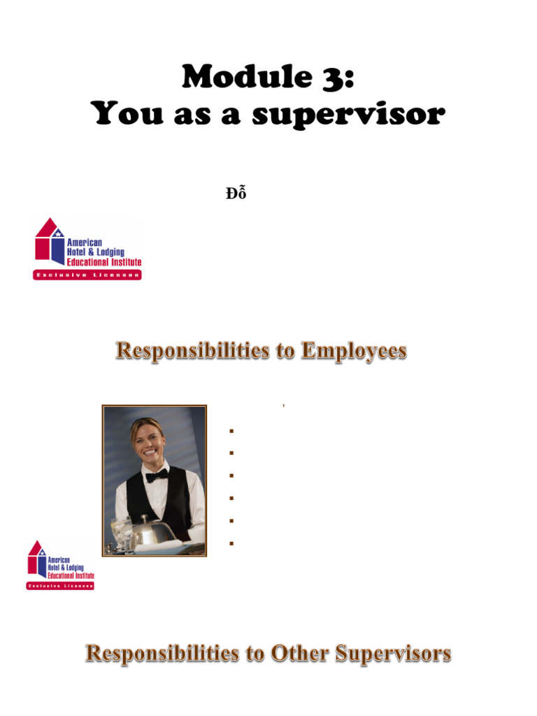 Module 3 - You As A Supervisor | PDF | Employee Retention ...