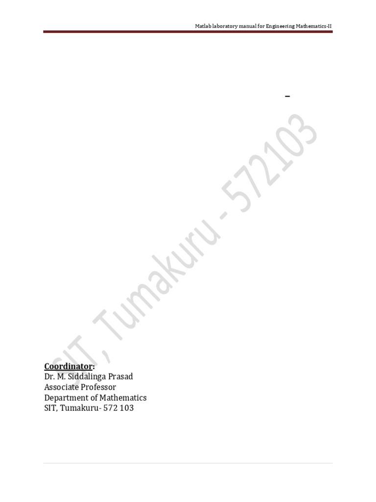 Lab Manual For M2 EEE Stream | PDF | Matlab | Mathematical Analysis