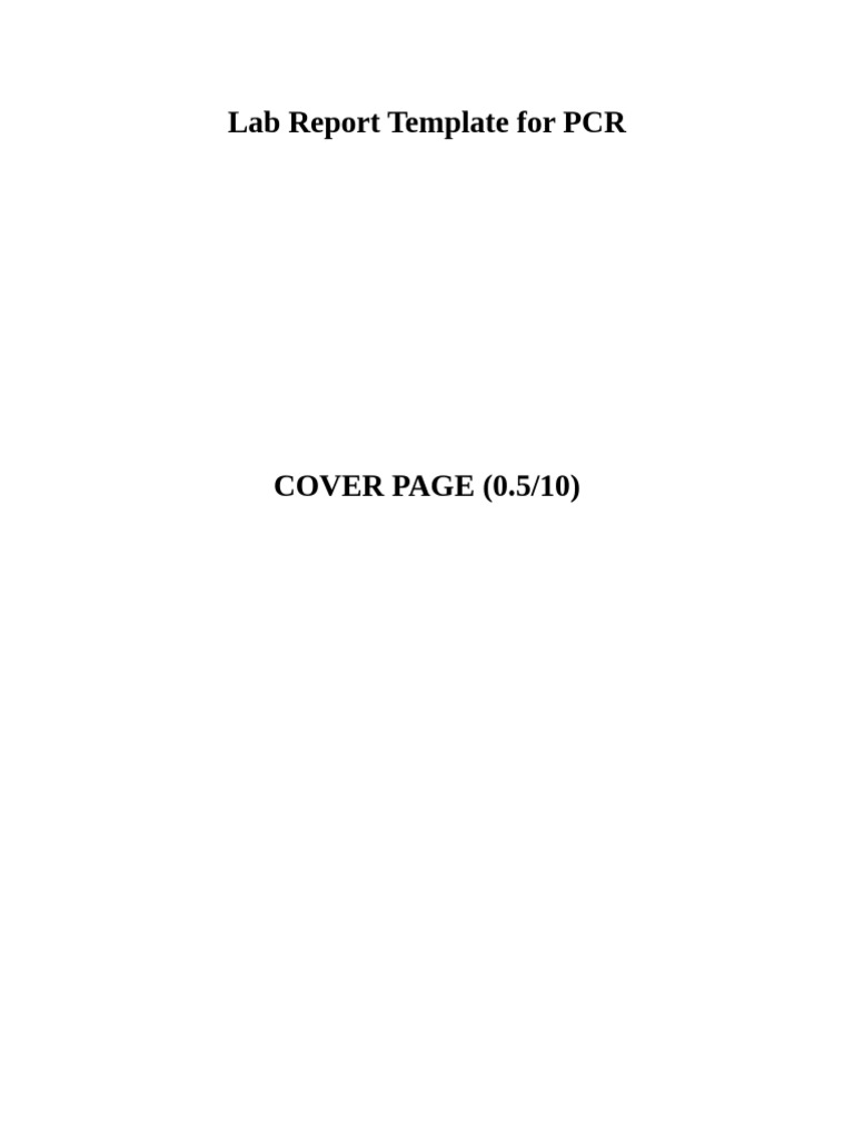 Lab Report Template For PCR | PDF | Gel Electrophoresis | Polymerase ...