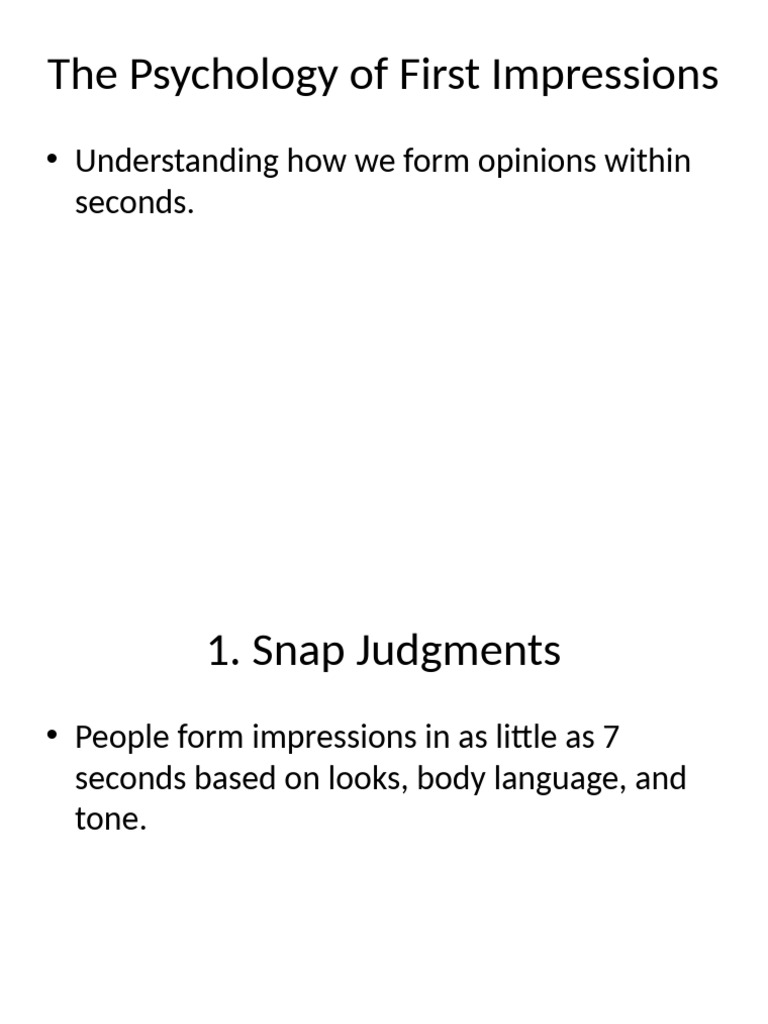 The Psychology of First Impressions | PDF