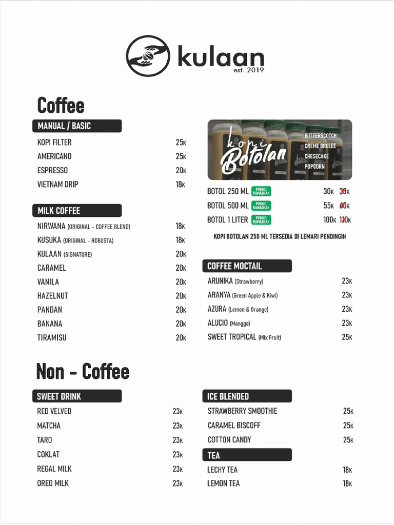 Menu Reguler Kulaan (03.25) | PDF
