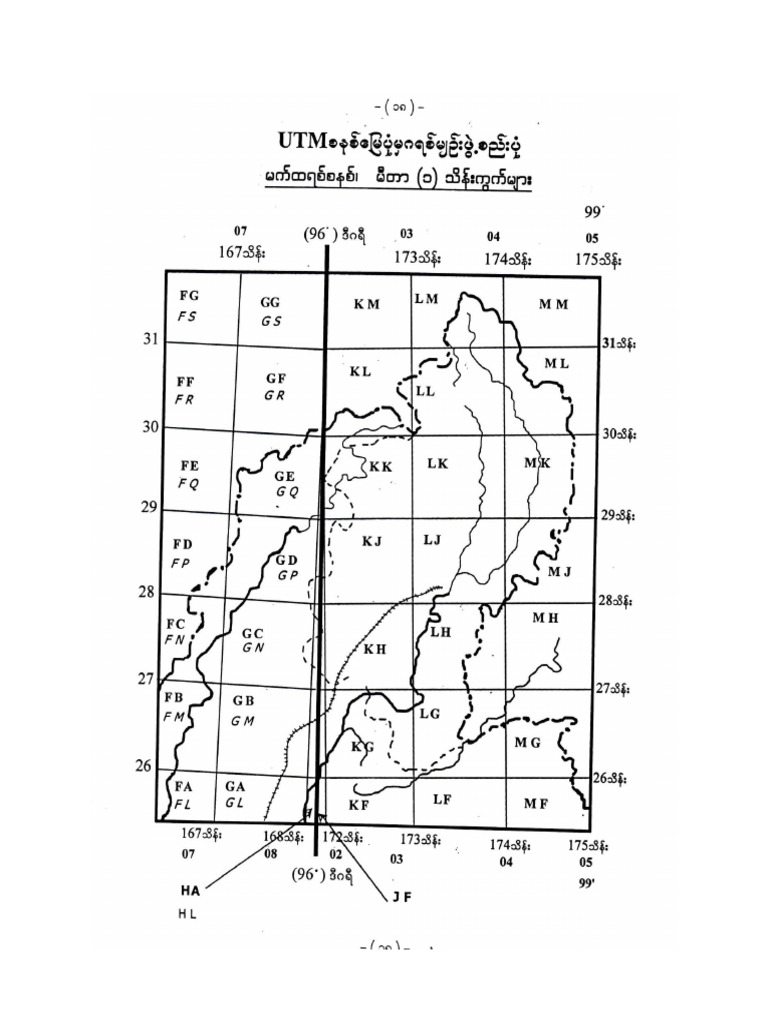 UTM Map Index and Myanmar Datum 2000 CODE | PDF