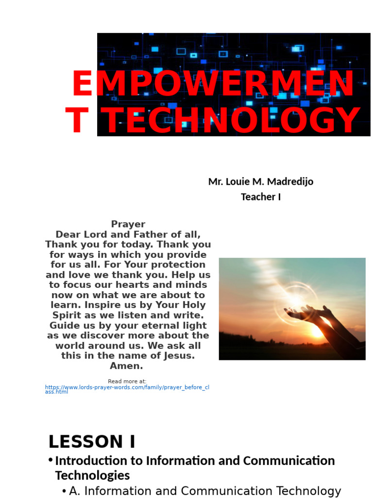 Week 1 Empowerment Technology Edited | PDF | World Wide Web | Internet ...