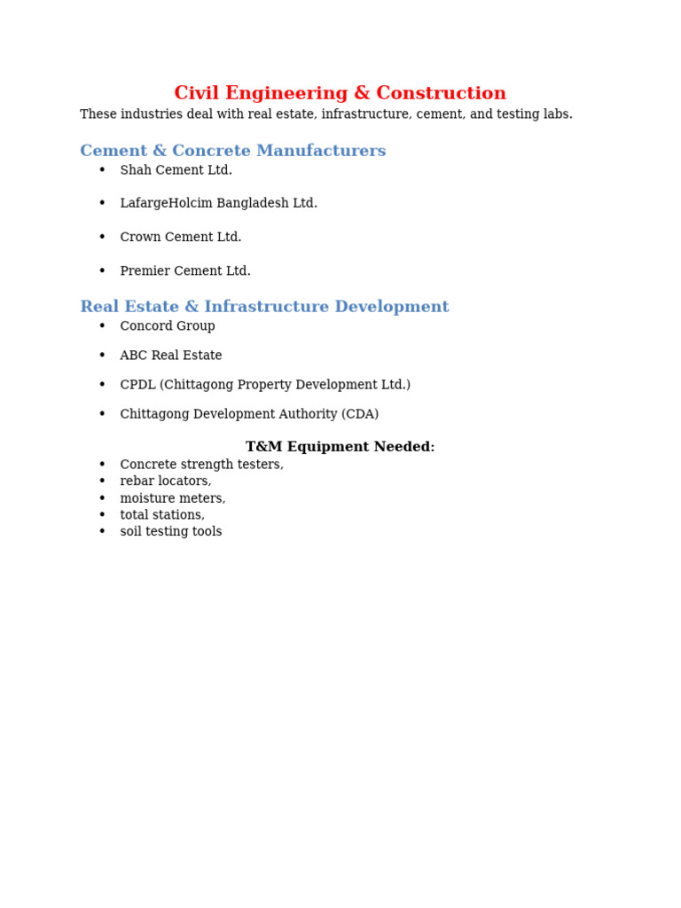 Civil Engineering & Construction | PDF