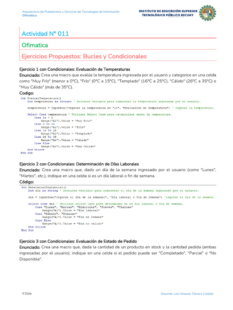 Ofimática - Actividad 11 (Recurso Estudiante - Practica) | PDF