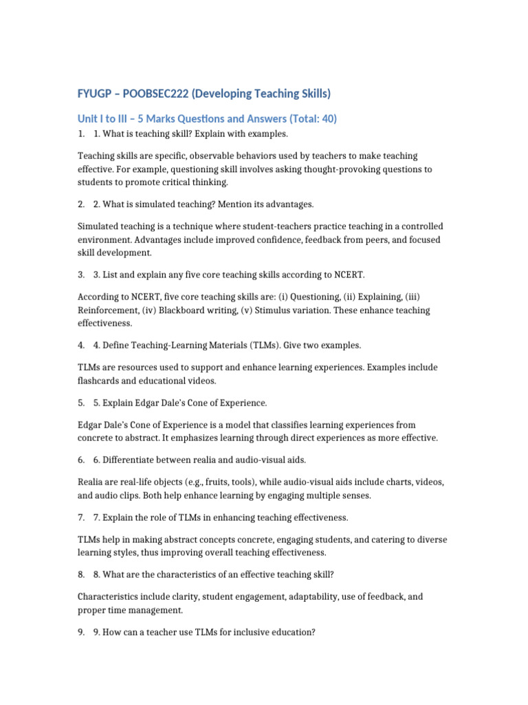 Teaching Skills and Lesson Planning Guide | PDF | Lesson Plan | Learning
