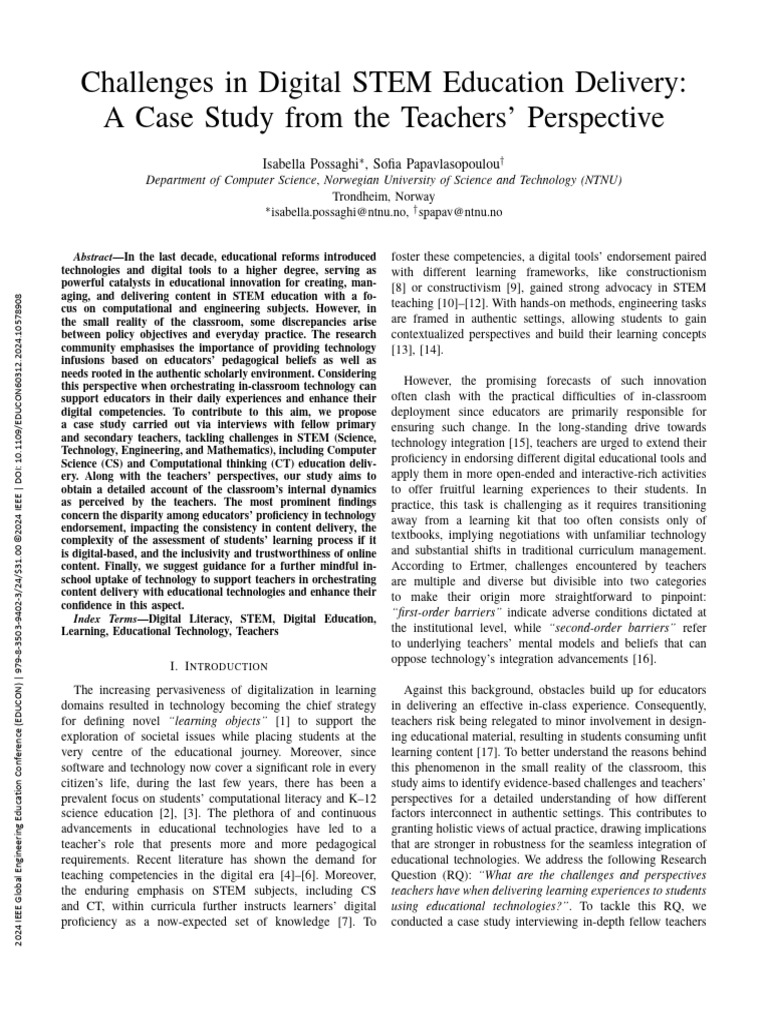 Challenges in Digital STEM Education | PDF | Educational Technology ...