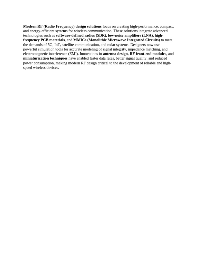 Modern RF Design for Wireless Systems | PDF