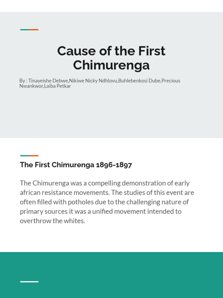 Cause of The First Chimurenga | PDF