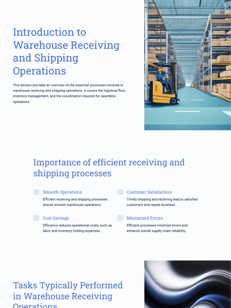 CHAPTER 3 A Introduction To Warehouse Receiving and Shipping Operations ...