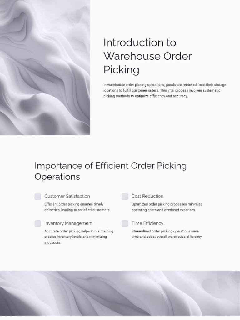 Warehouse Order Picking Optimization Guide | PDF | Warehouse | Automation