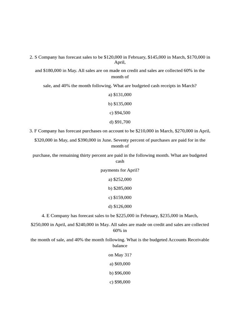 Budgeting and Cash Flow Analysis Exam | PDF | Budget | Expense