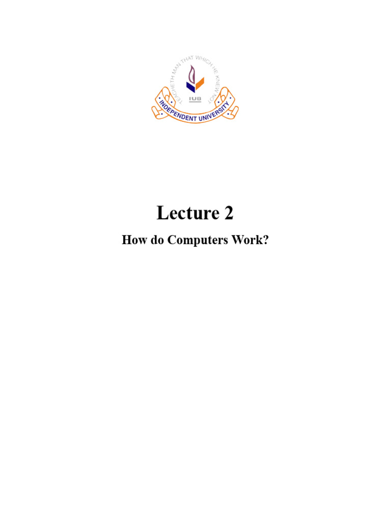 Lecture 2 - How Do Computers Work | PDF | Booting | Personal Computers