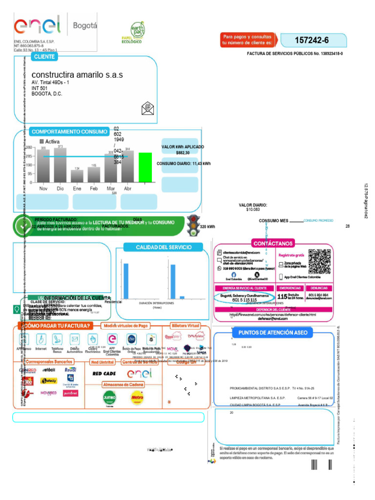 Recibo Luz Enel Codensa | PDF
