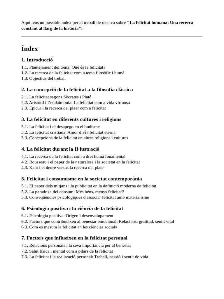 La Felicitat Humana | PDF