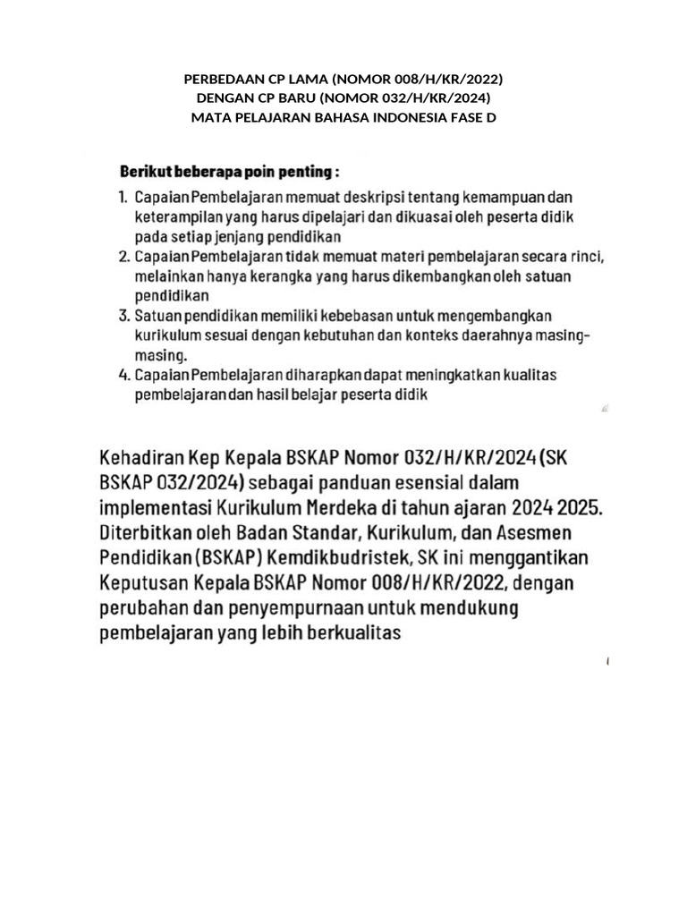 Perbandingan CP Lama dan Baru | PDF