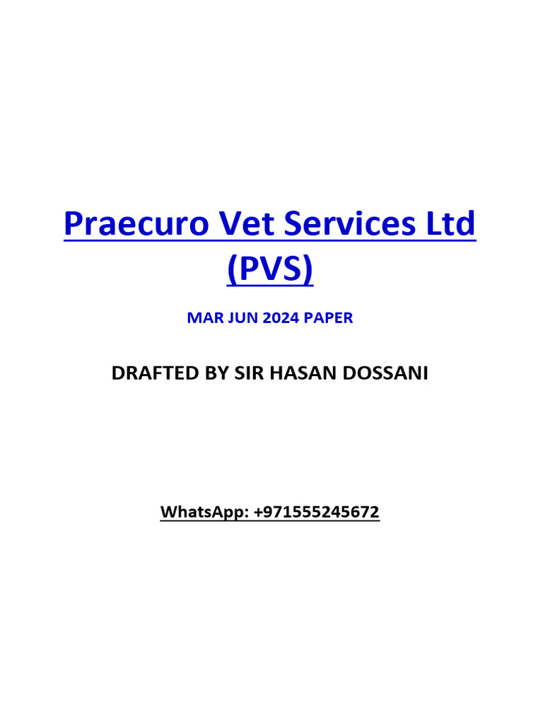 18 - PVS (Mar Jun 2024) - Answer by Sir Hasan Dossani (Full Drafting) | PDF | Corporate Social ...