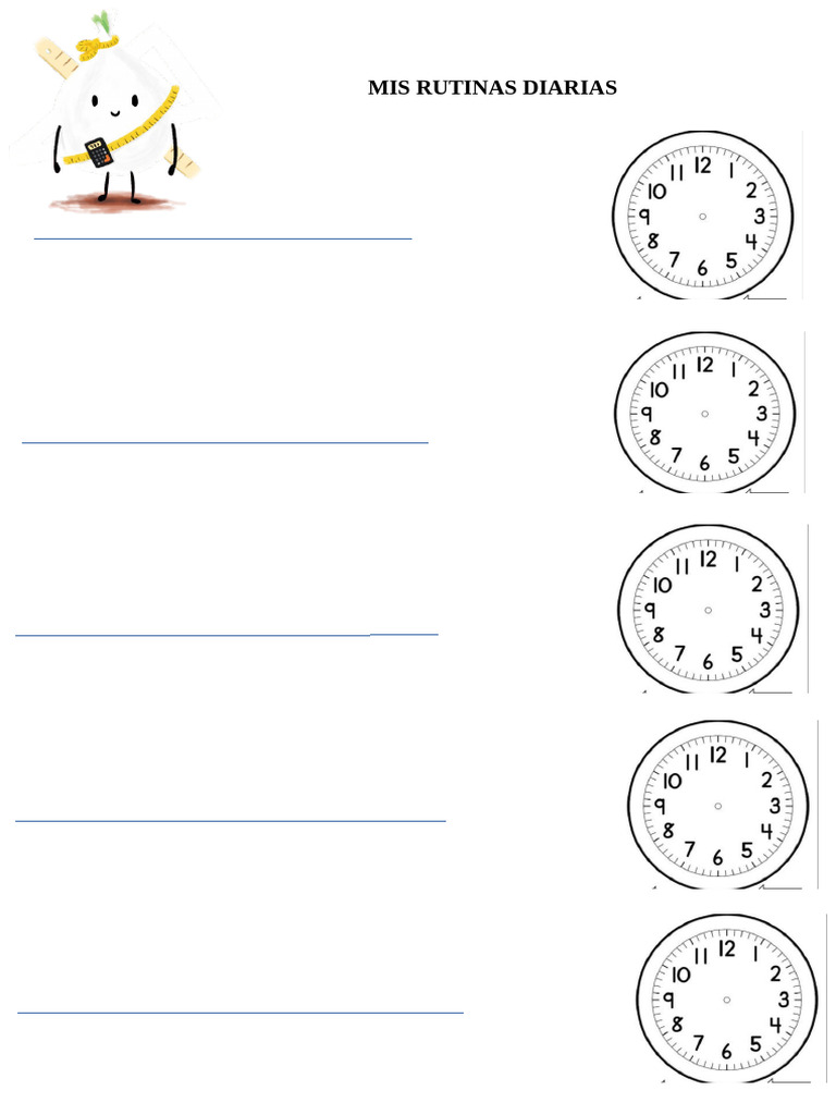 Rutinas Diarias y Reflexionamos Sobre Las Horas | PDF