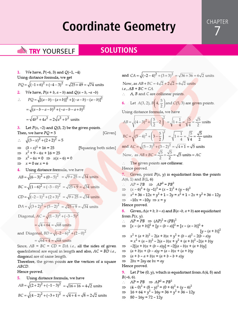 100per Math Cl10 Ty Ch7 | PDF | Area | Classical Geometry
