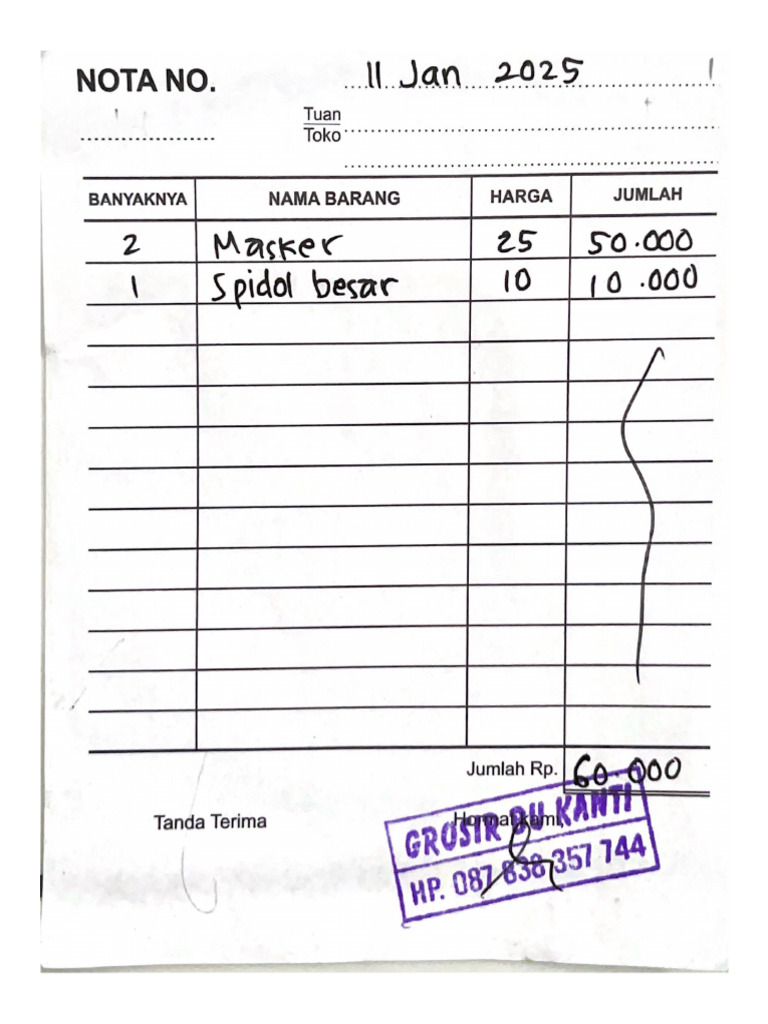 Nota Habis Pakai | PDF