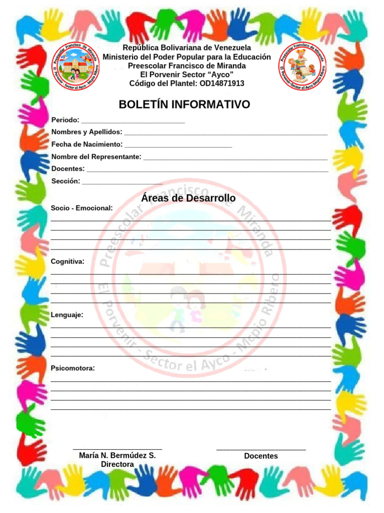 Boletin Informativo Preescolar Francisco de Miranda 1 | PDF