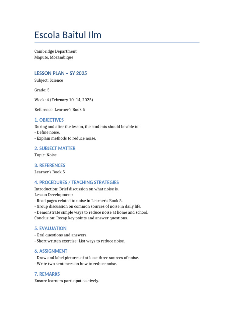 Grade5 Science LessonPlan | PDF