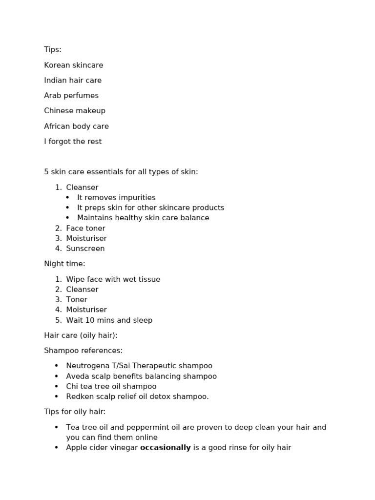 Essential Skincare and Hair Care Tips | PDF
