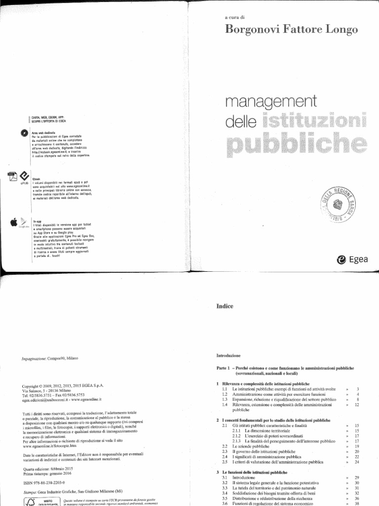 Management Delle Istituzioni | PDF