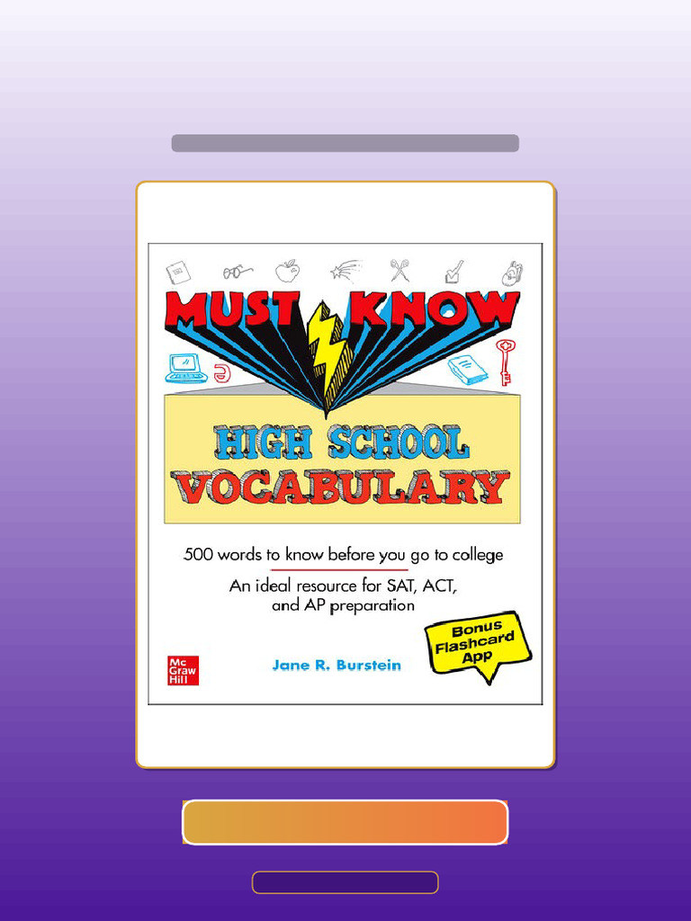 Real Test Bank Must Know High School Vocabulary Jane R Burstein Digital ...