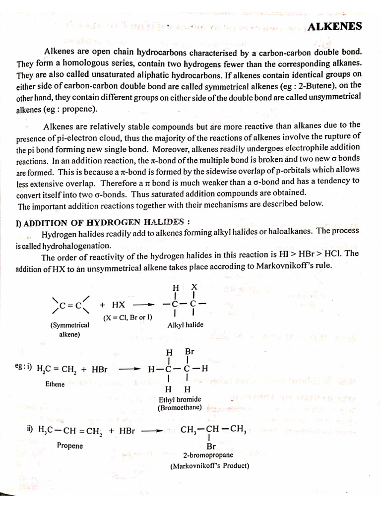 Alkenes | PDF