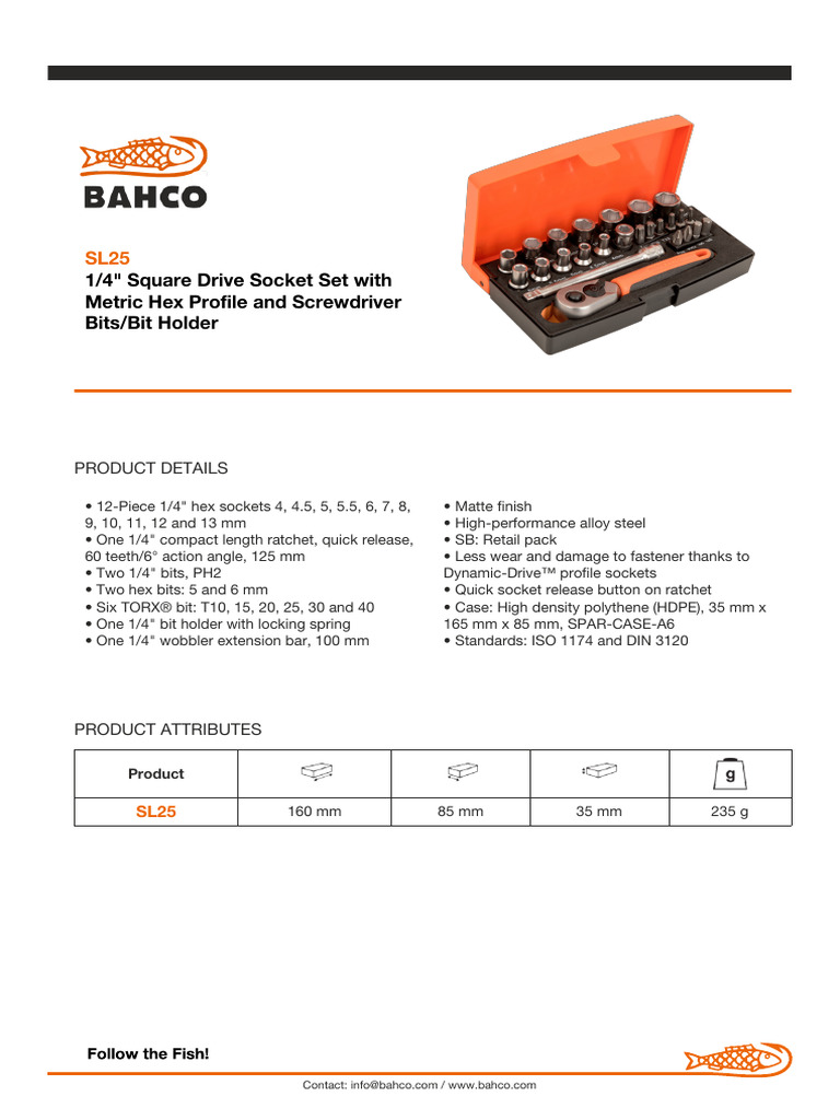 1 4 Square Drive Socket Set With Metric Hex Profile and Screwdriver ...