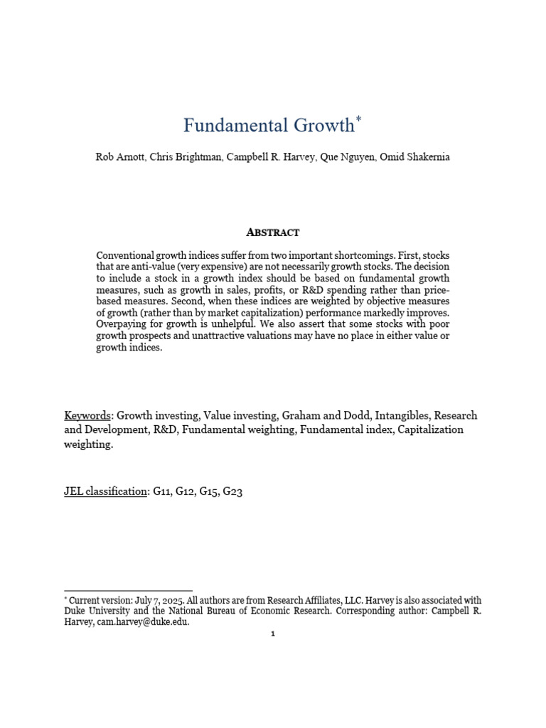 Rethinking Growth: A Fundamental Approach | PDF | Valuation (Finance ...