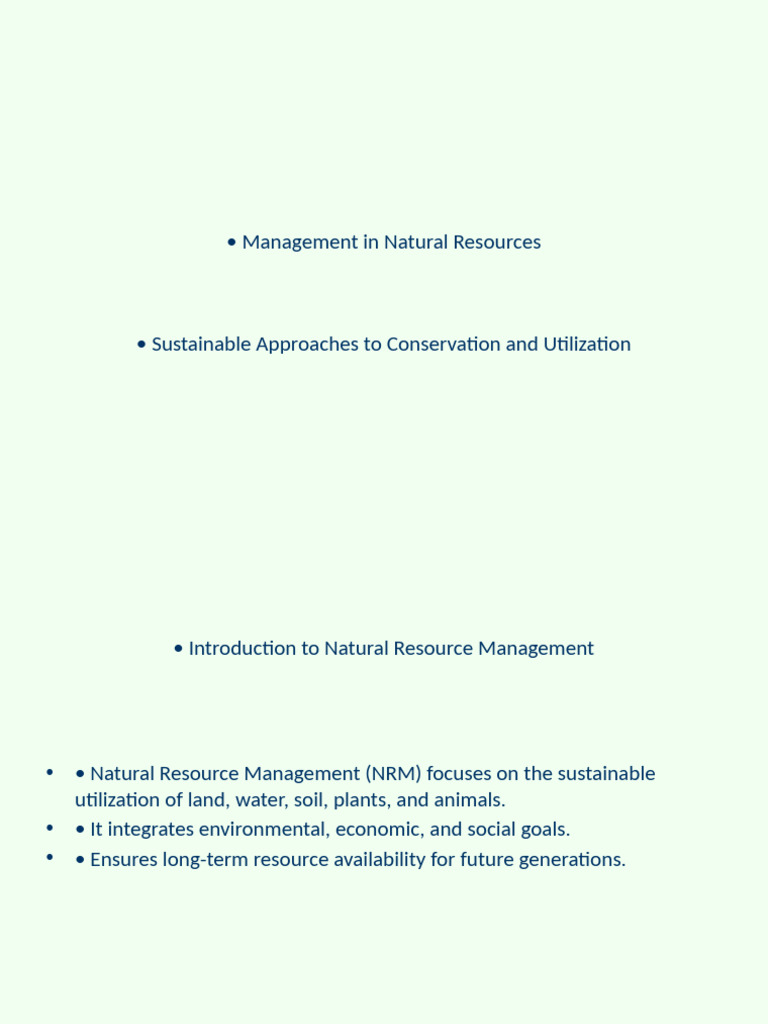 Natural Resources Management 20slides LightBG Animated | PDF ...