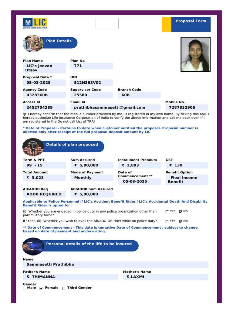 Proposal Form | PDF | Insurance | Life Insurance