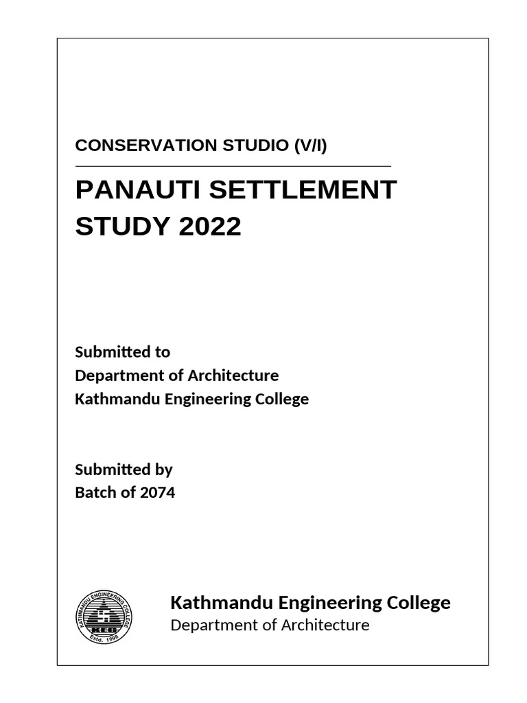 Panauti Settlement Conservation Study | PDF